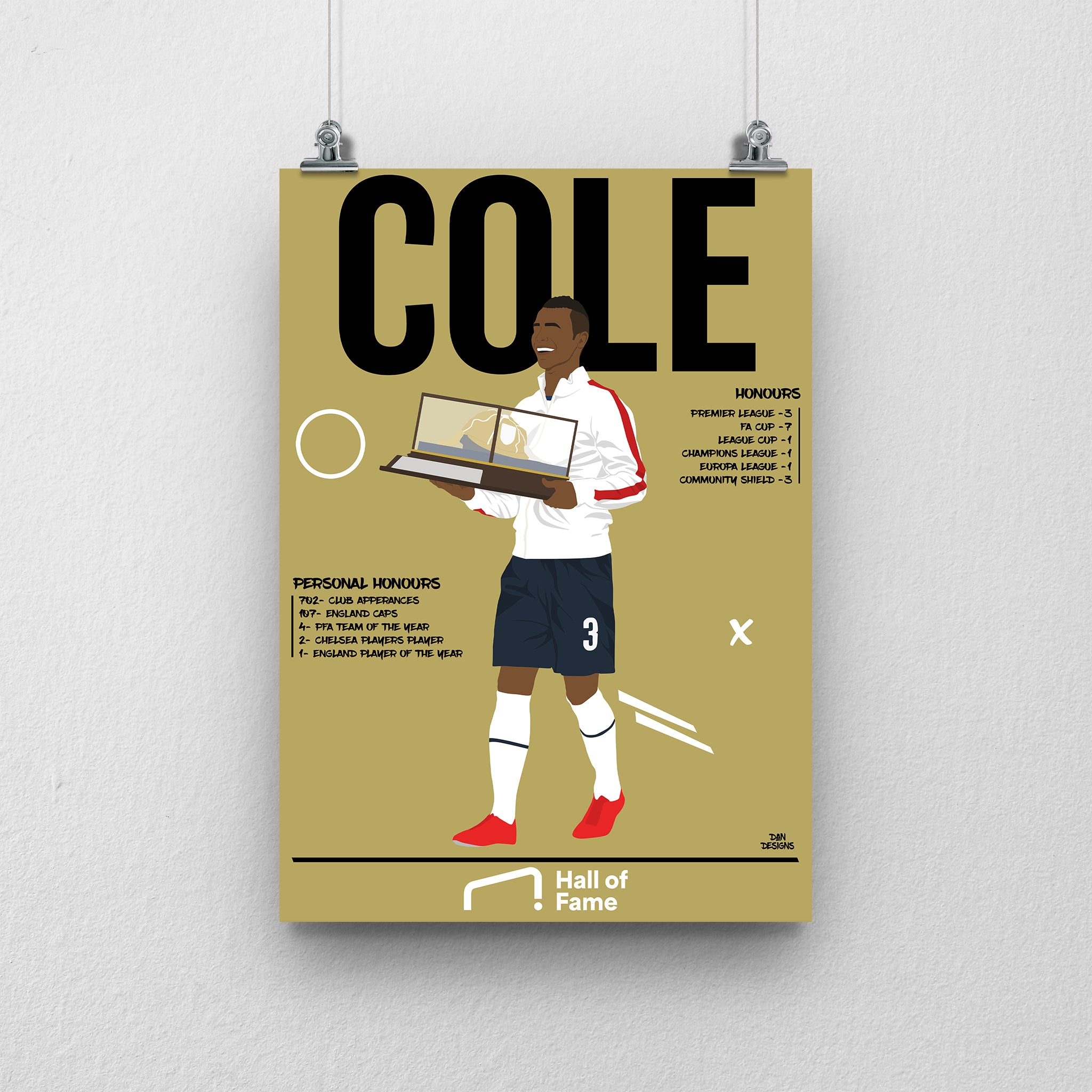 Ashley Cole Hall of Fame Print - DanDesignsGB – National Football ...