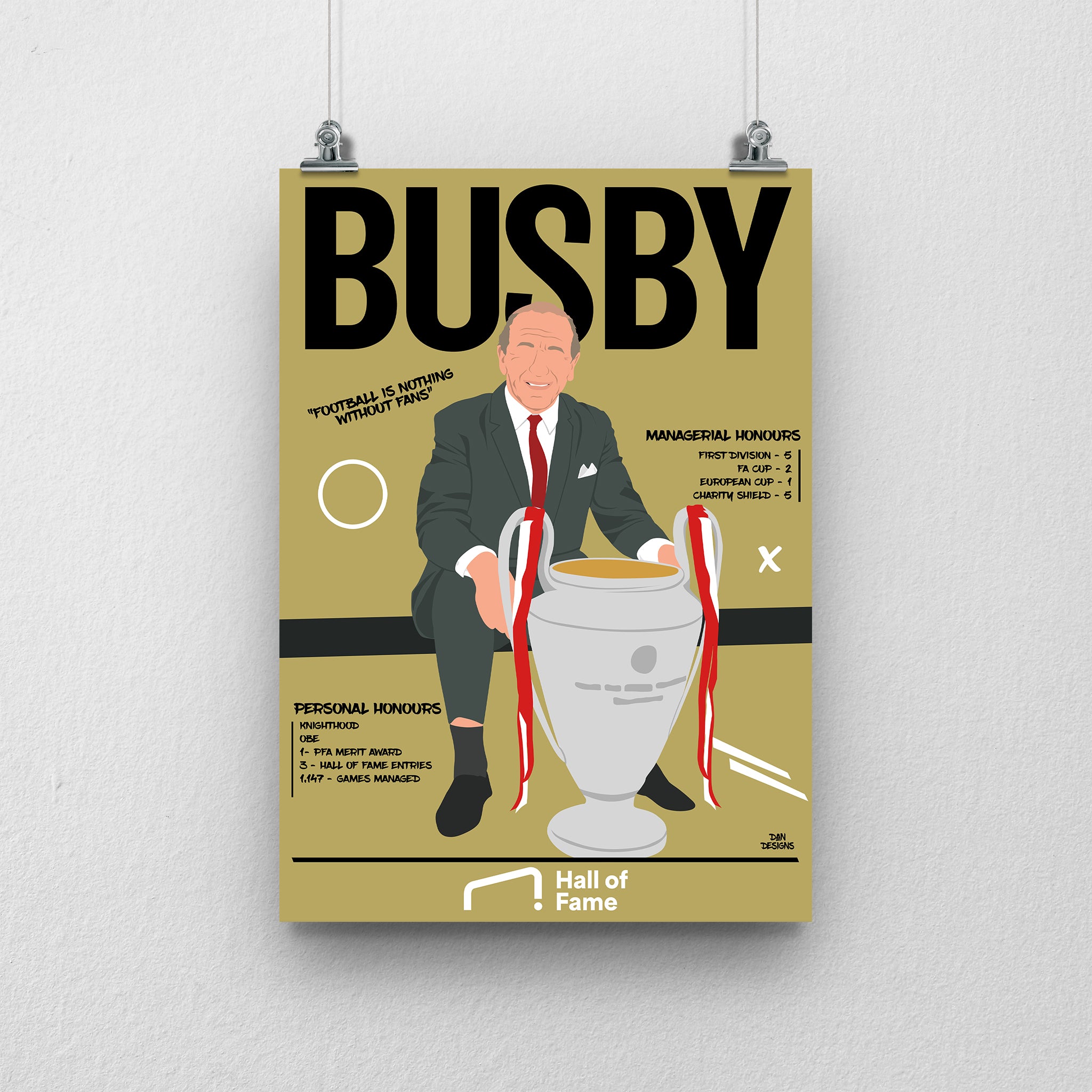 Sir Matt Busby Hall of Fame Print - DanDesignsGB – National Football ...