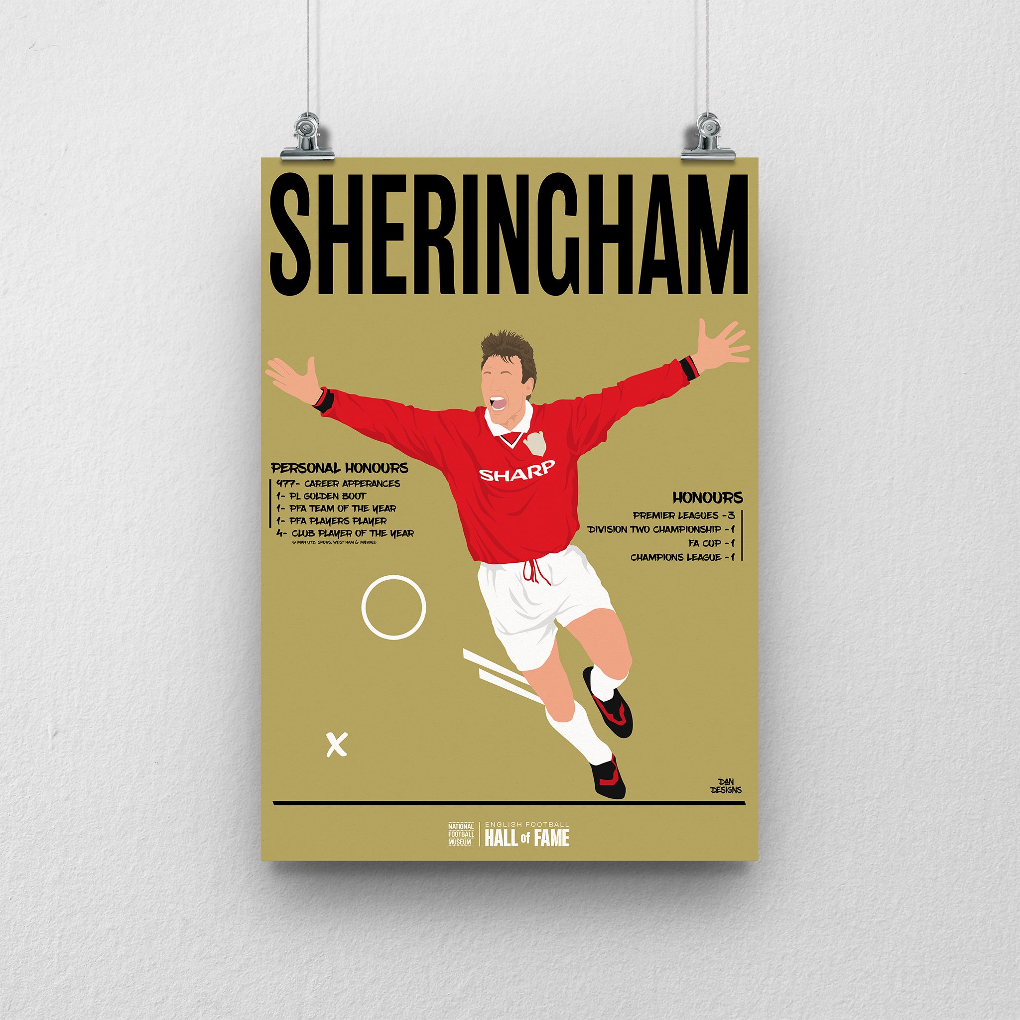 Teddy Sheringham Hall of Fame Print - DanDesignsGB – National Football ...