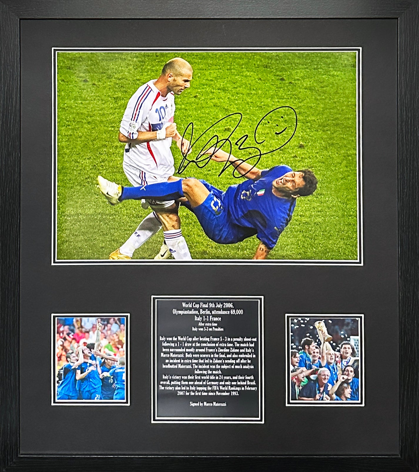 Marco Materazzi Signed “Zidane Headbutt” Photo – National Football ...